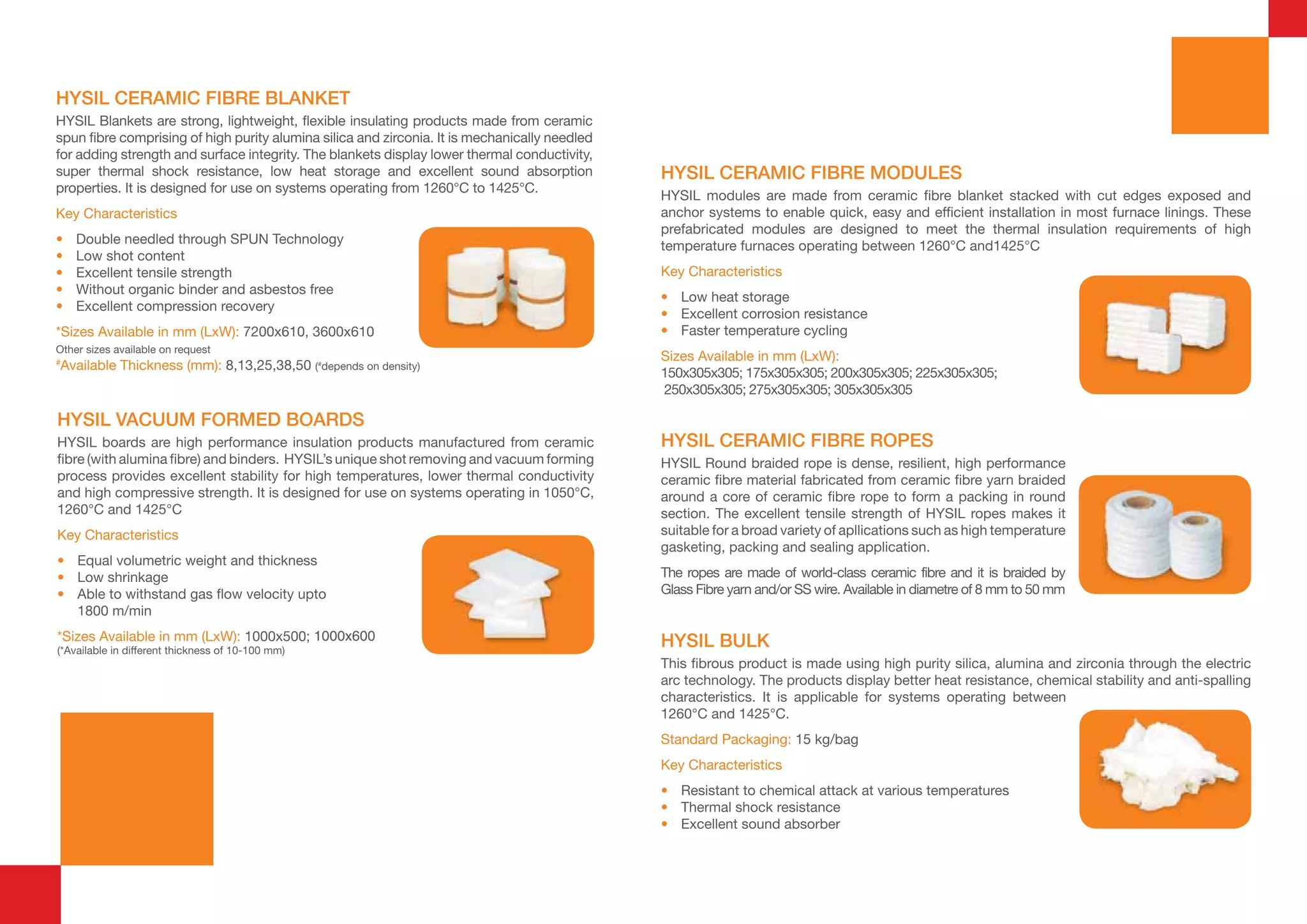 HYSIL Ceramic Fibre_Brochure | PDF