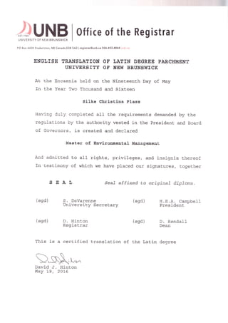 MastercertificateUNBCanadaPlass | PDF