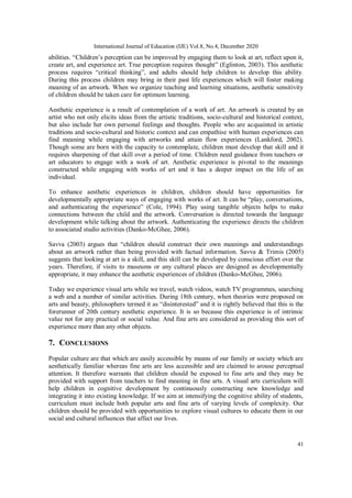 AESTHETIC INTELLIGENCE AND AESTHETIC EXPERIENCE IN CHILDREN | PDF