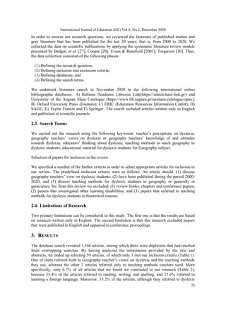 A LITERATURE REVIEW ON GEOGRAPHY TEACHERS’ KNOWLEDGE OF AND ATTITUDES ...