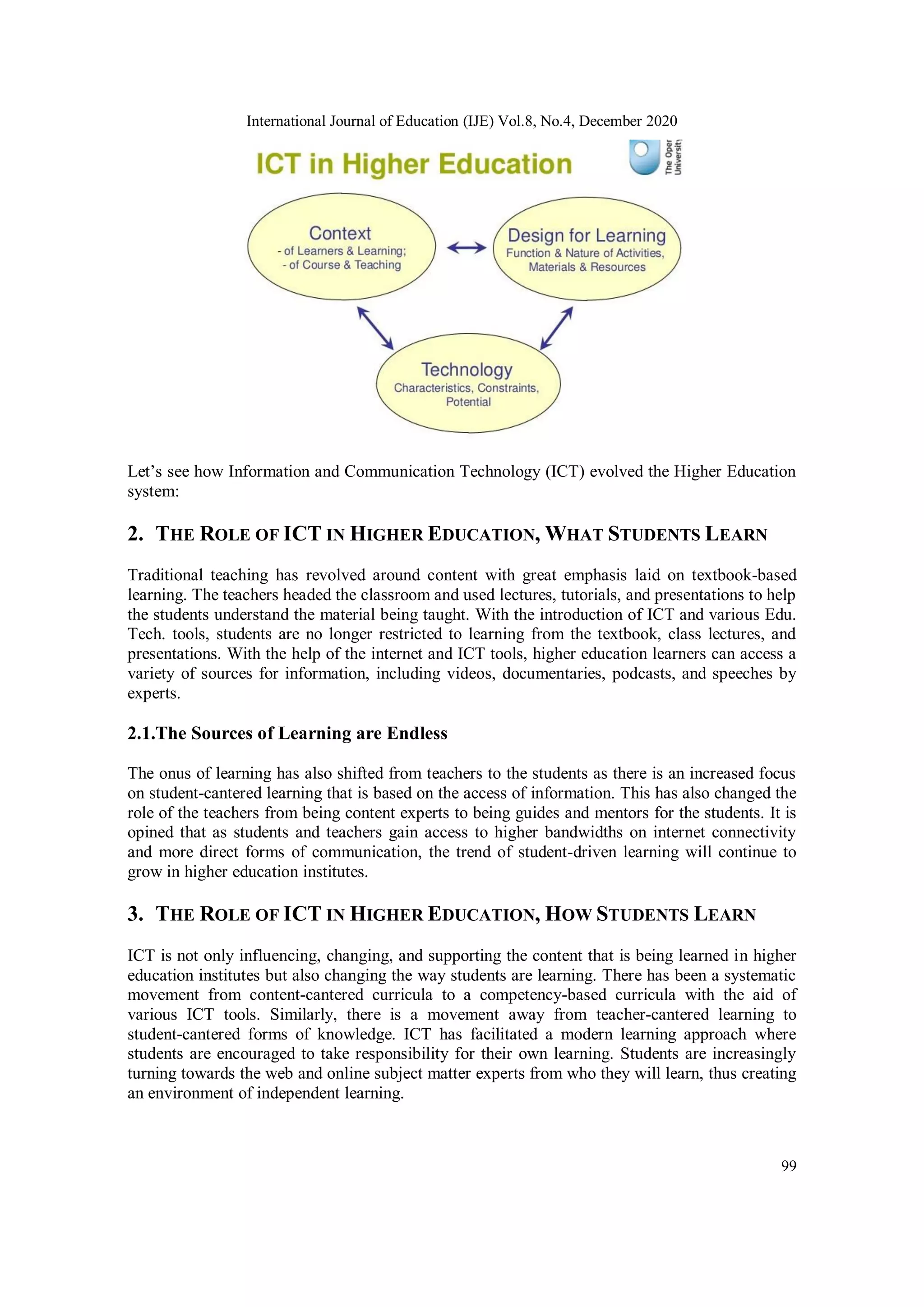 USE OF ICT TO ENHANCE THE LEARNING PROCESS IN HIGHER EDUCATION | PDF ...