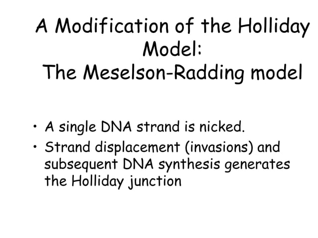 Models Of Recombination Models Of Recombination Ppt