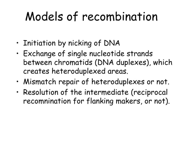 Models of recombination, Models of recombination | PPT