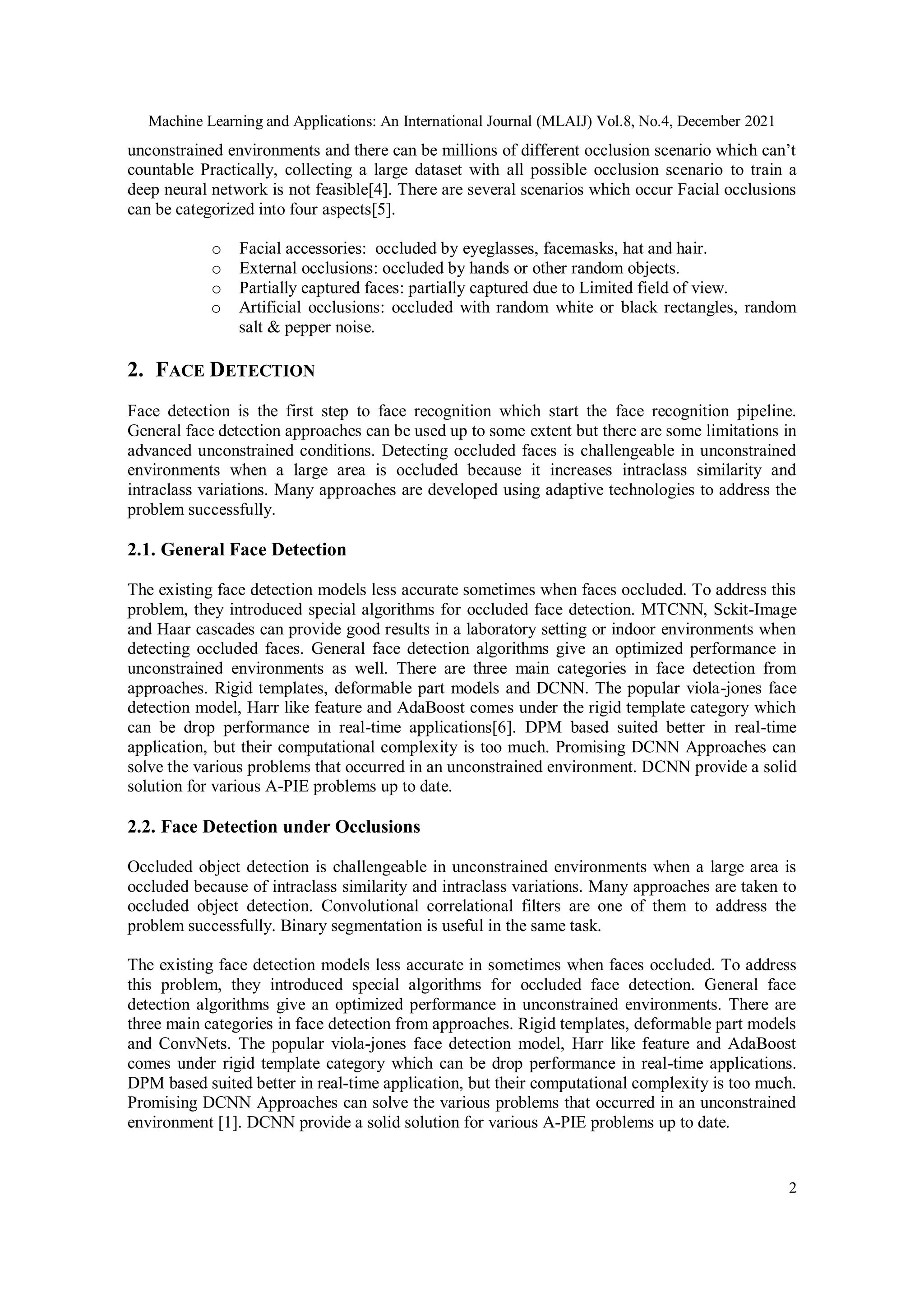 A COMPREHENSIVE STUDY ON OCCLUSION INVARIANT FACE RECOGNITION UNDER FACE MASK OCCLUSIONS | PDF