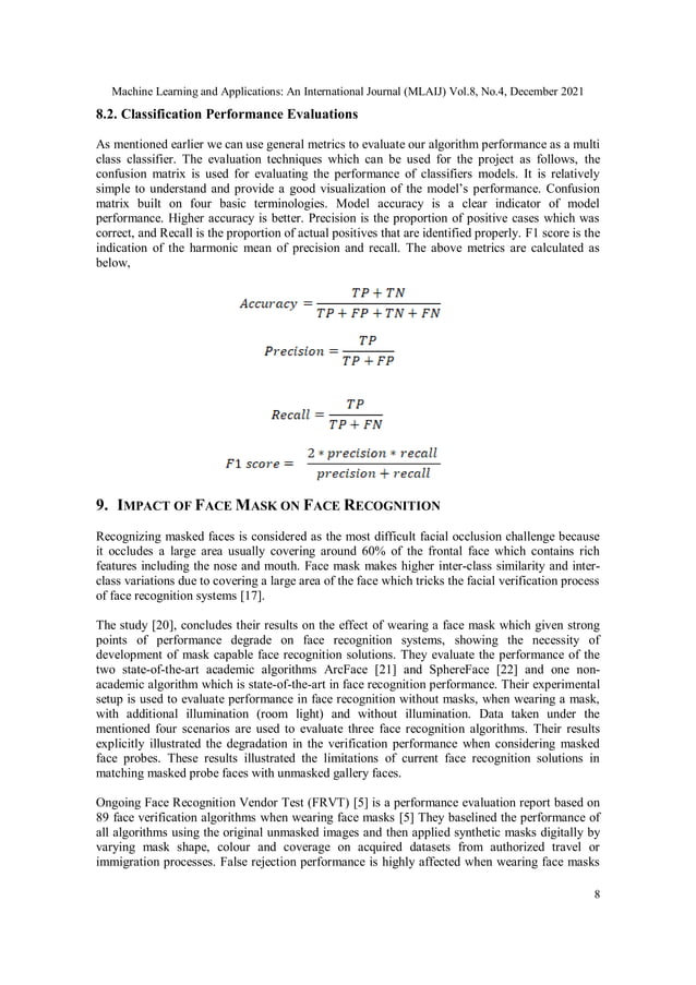 A COMPREHENSIVE STUDY ON OCCLUSION INVARIANT FACE RECOGNITION UNDER FACE MASK OCCLUSIONS | PDF