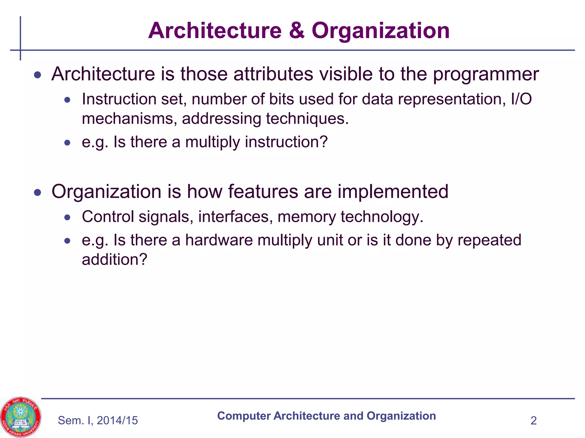 Computer_Architecture_O_ECEG-3163_01_Introduction (1) | PPTX