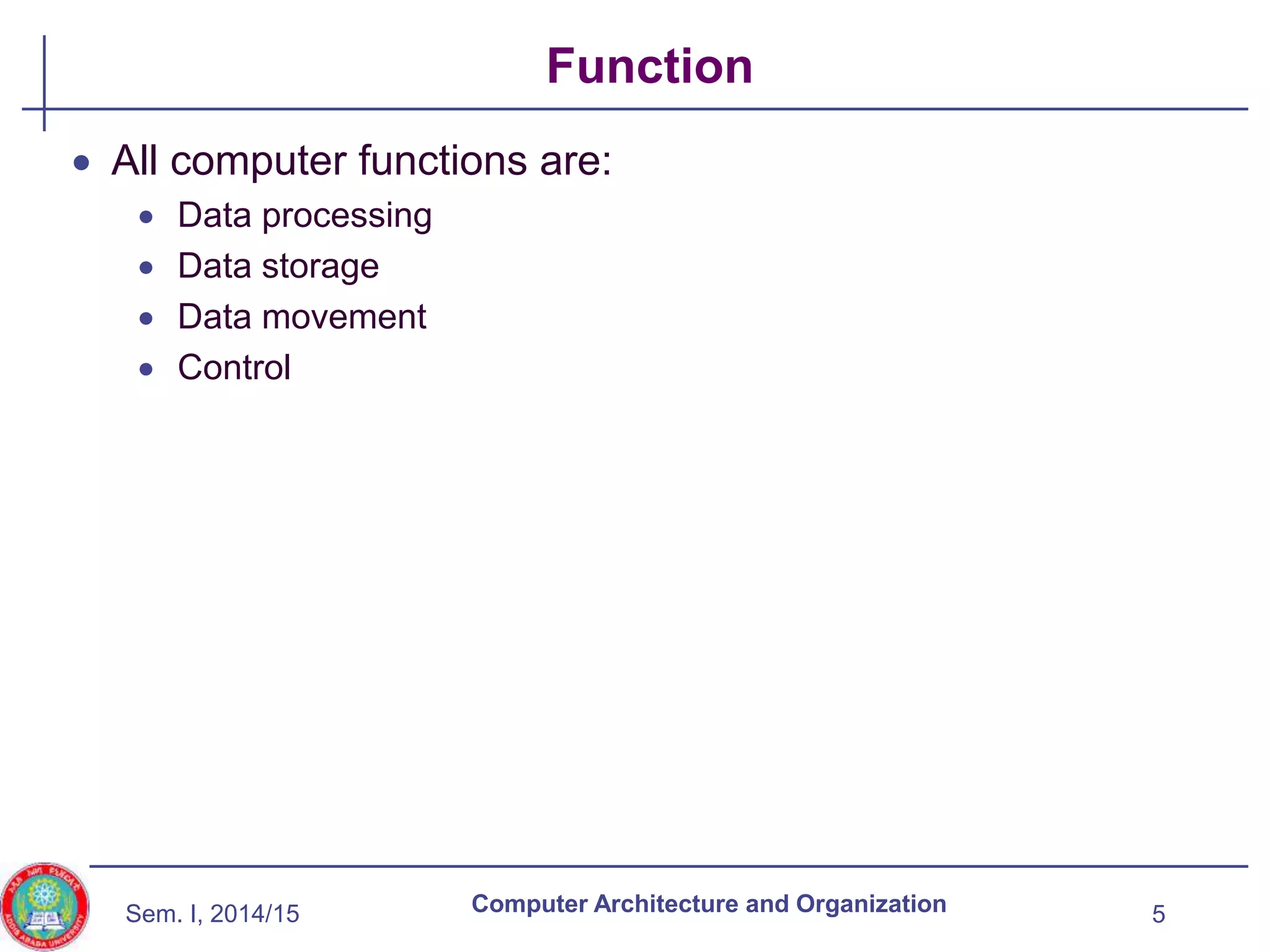 Computer_Architecture_O_ECEG-3163_01_Introduction (1) | PPTX