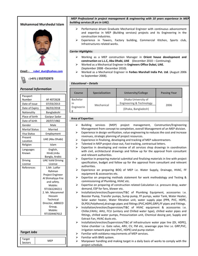 CV | PDF | Civil Engineering Industry | Industries