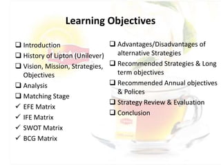 Business Strategy of Unilever (Lipton) | PPTX