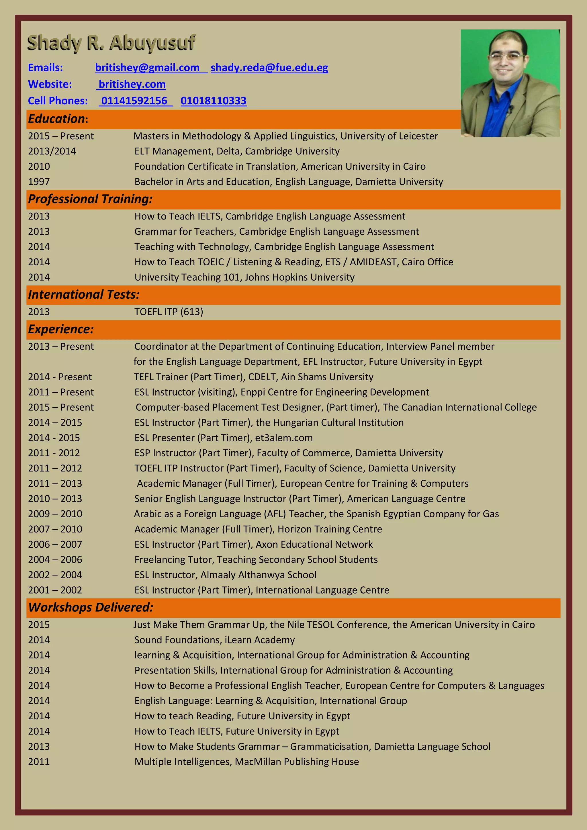 My CV | PDF | Professional School | Postgraduate Education