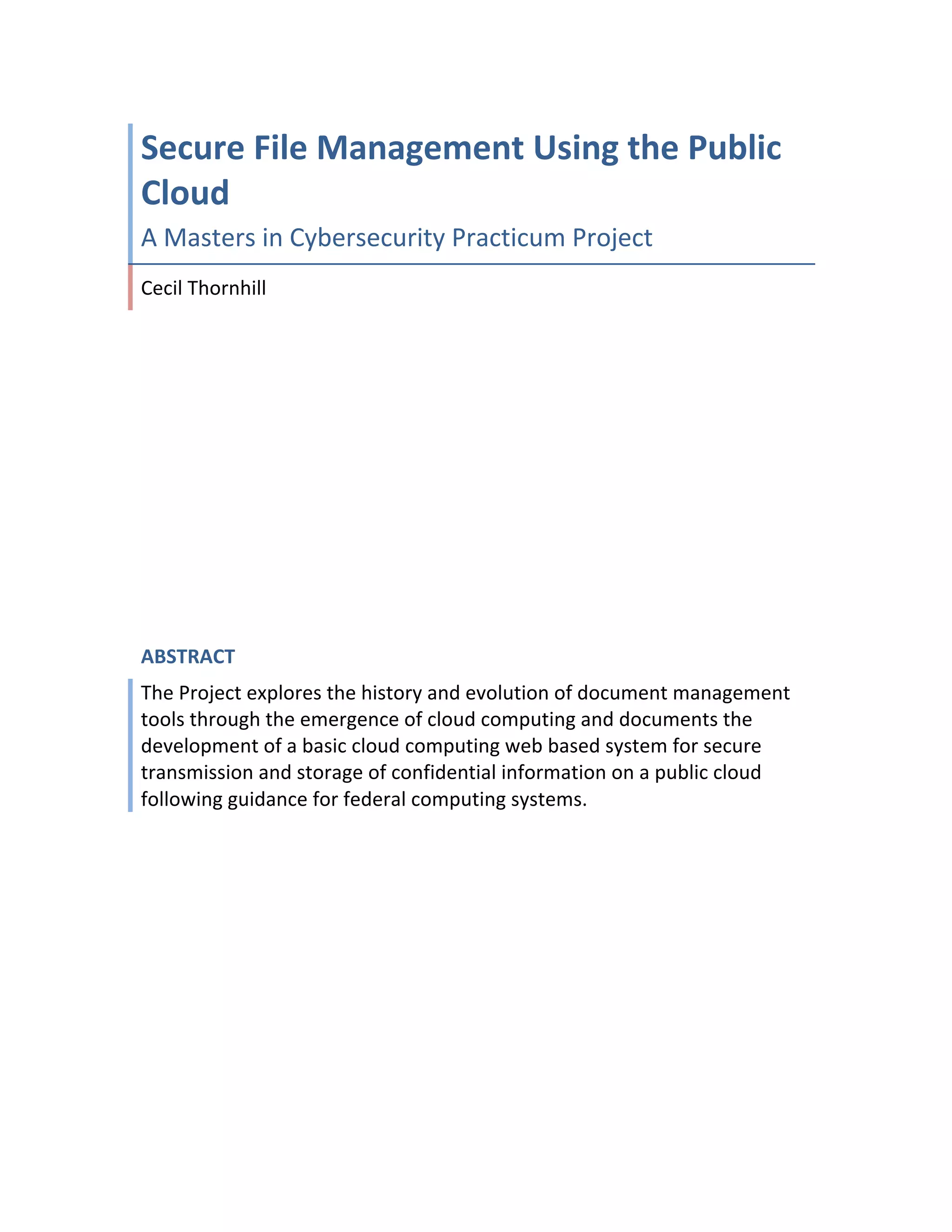 Masters Project CThornhill v2 final | PDF