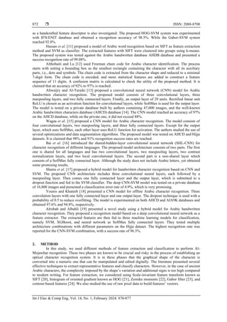 A study of feature extraction for Arabic calligraphy characters ...