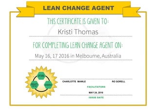 Lean Change Management Certificate | PDF