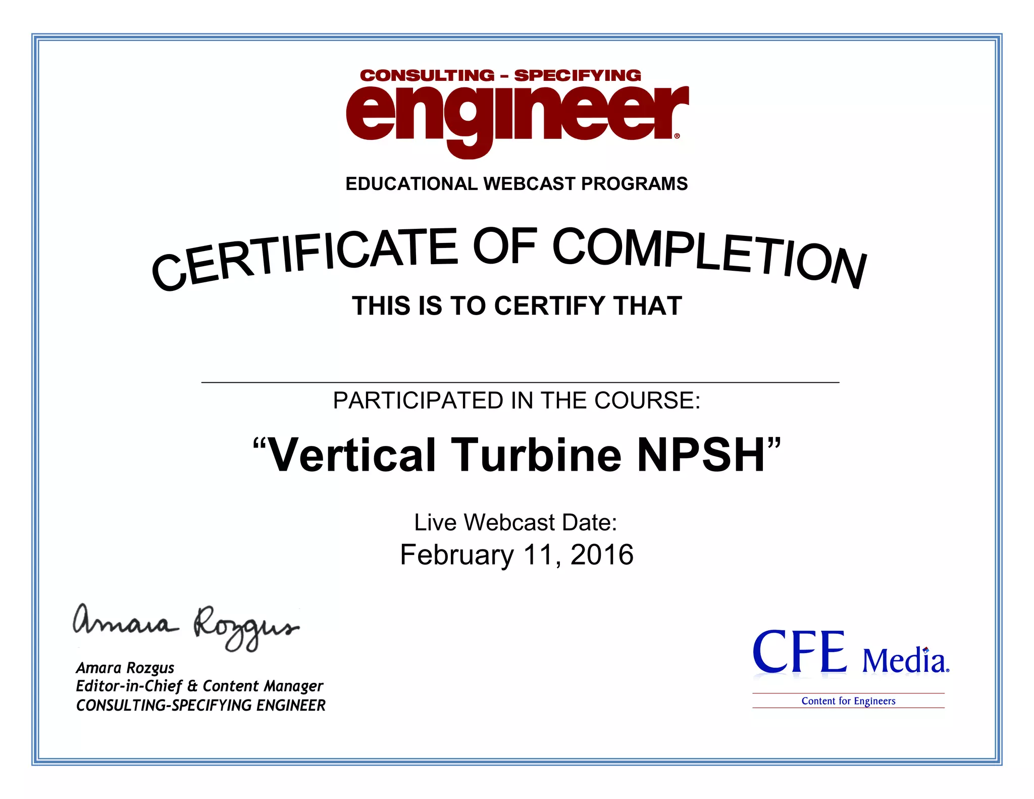 CSE_CertificateOfCompletion_021116 | PDF | Web Conferencing | Computer Software and Applications