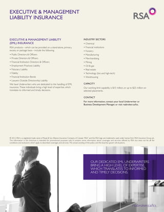 RSA Executive & Management Liability | PDF | Financial Industry | Industries