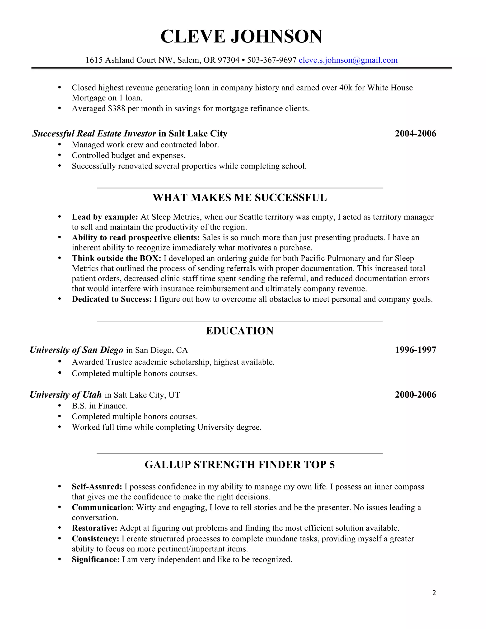 Cleve Johnson Resume | PDF