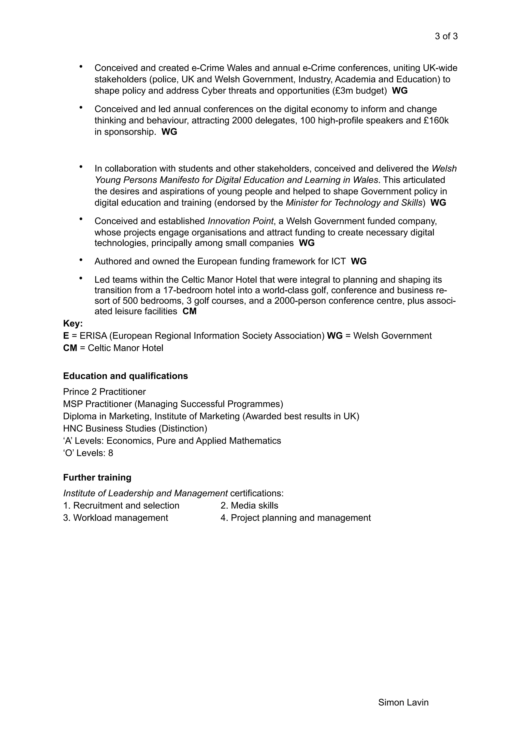 Simon Lavin CV Feb 7th | PDF