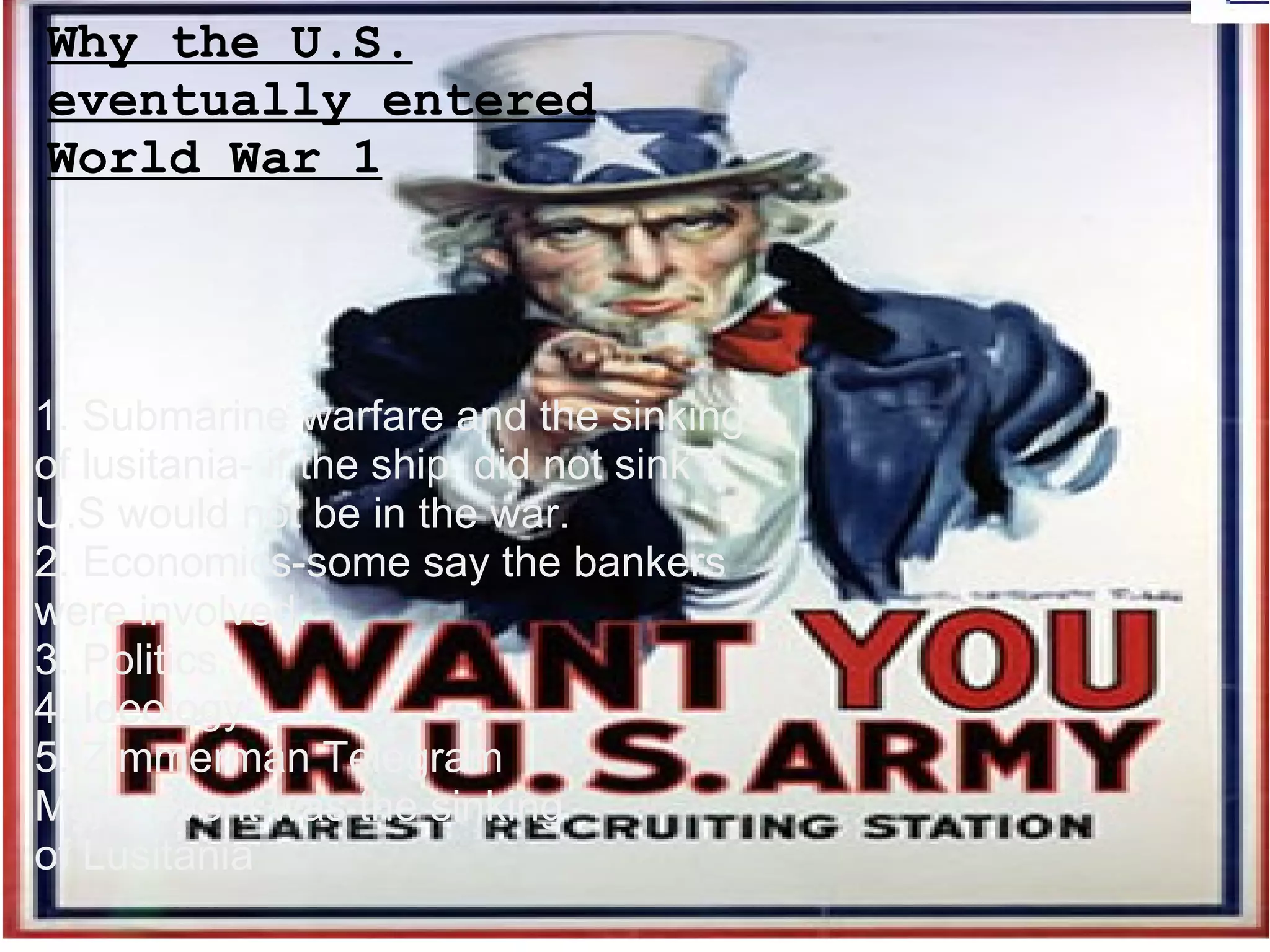 United States enters World War 1 | PPT