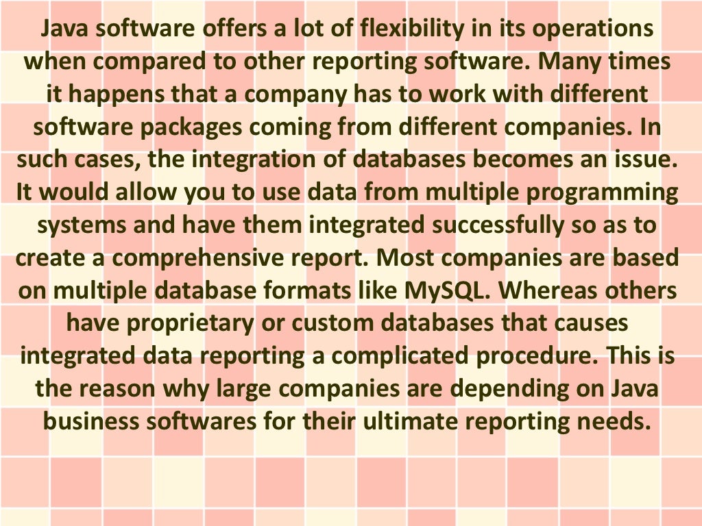 Benefits of Java Reporting Software