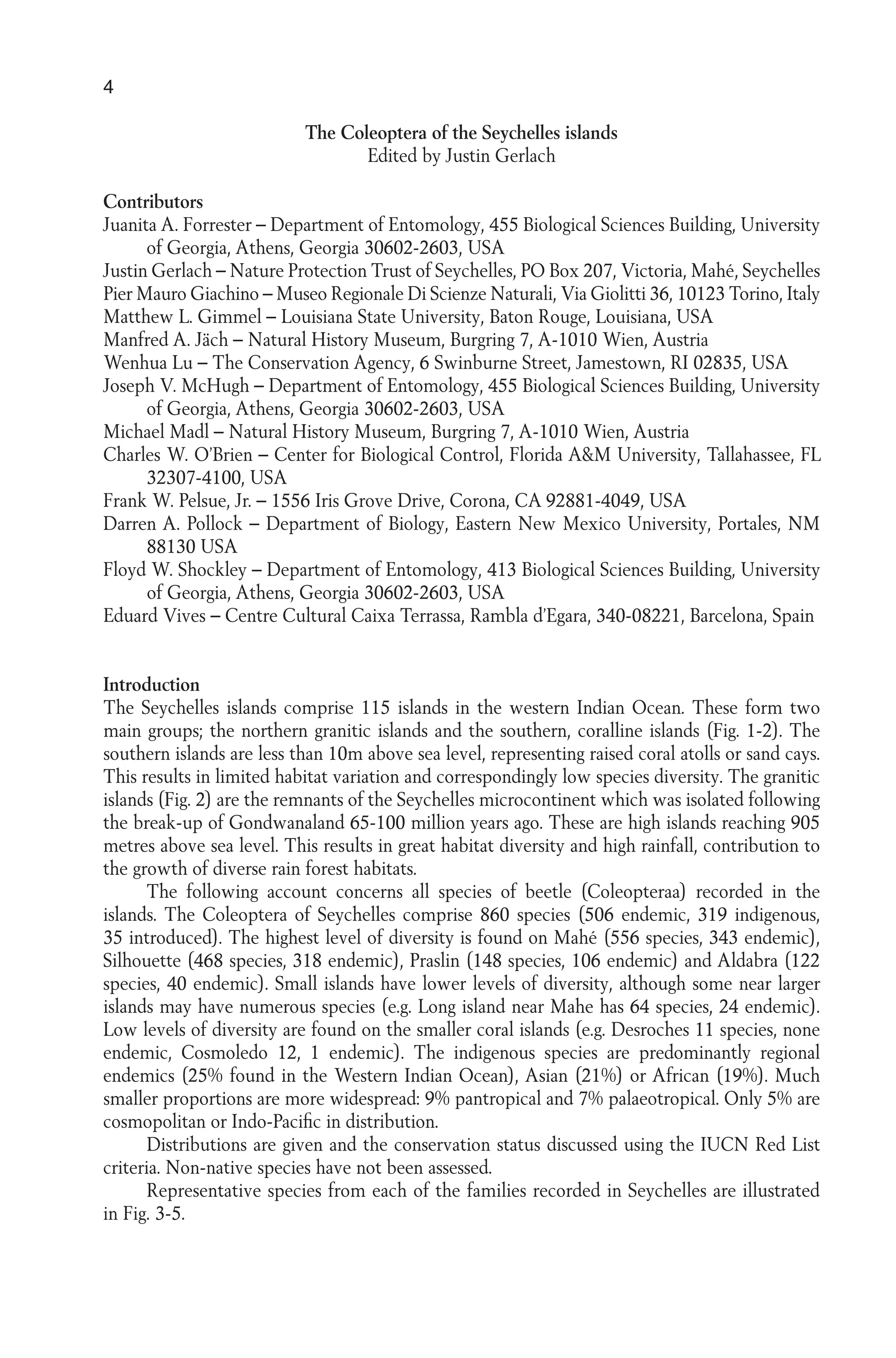 Coleoptera Of The Seychelles Islands Faunistica Ill Justin Gerlach | PDF