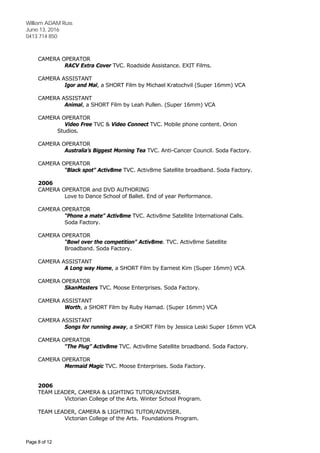 June 2016 Adam Russ CV | PDF