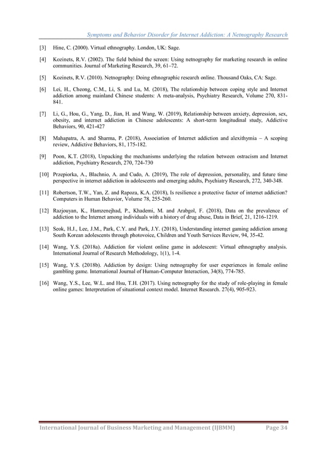 Symptoms and Behavior Disorder for Internet Addiction: A Netnography Research | PDF