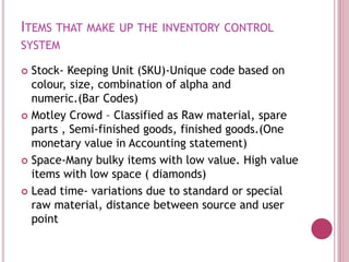 ABC Analysis and Inventory Control Entrepreneurship Class 12 CBSE | PPTX