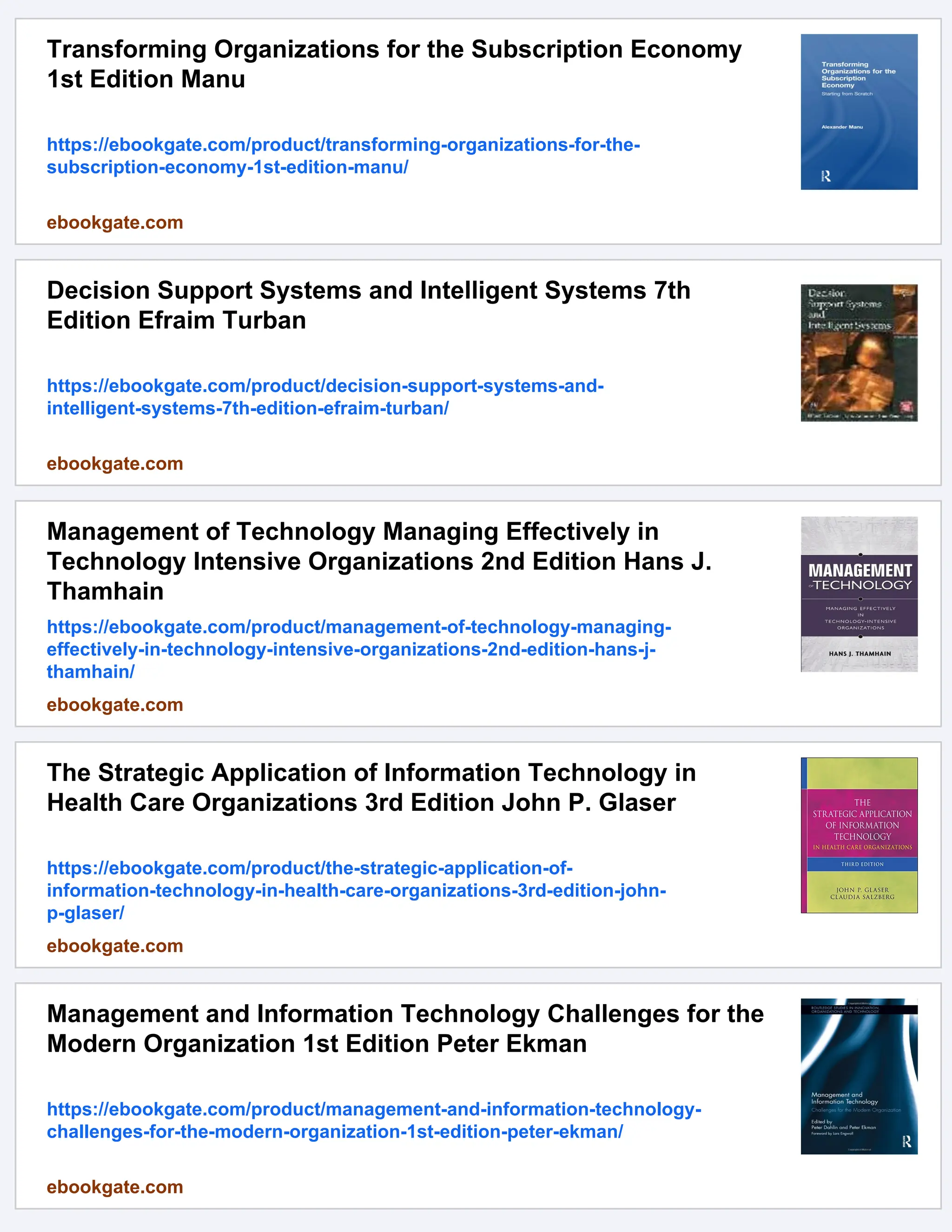 Information Technology for Management Transforming Organizations in the Digital Economy 4th ...