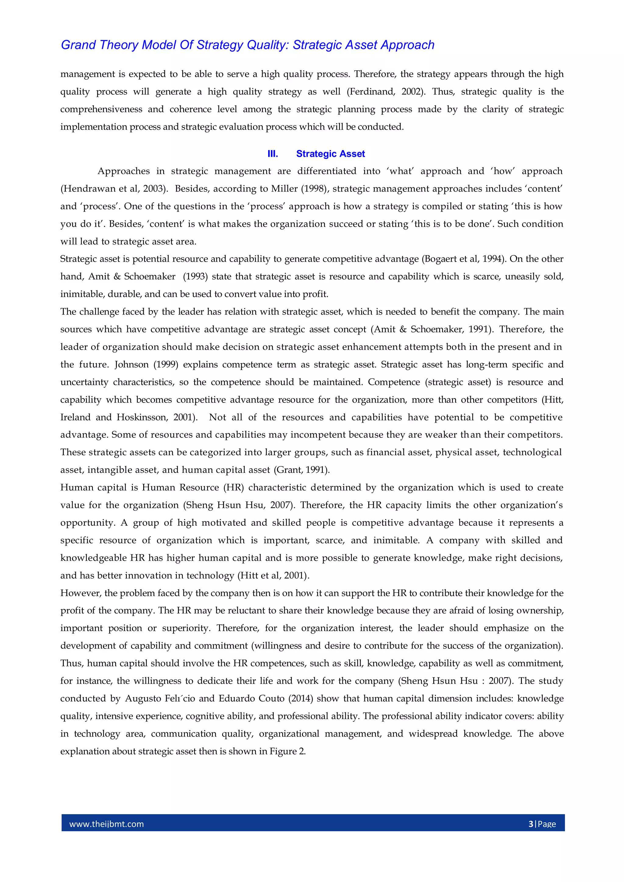 Grand Theory Model Of Strategy Quality: Strategic Asset Approach | PDF