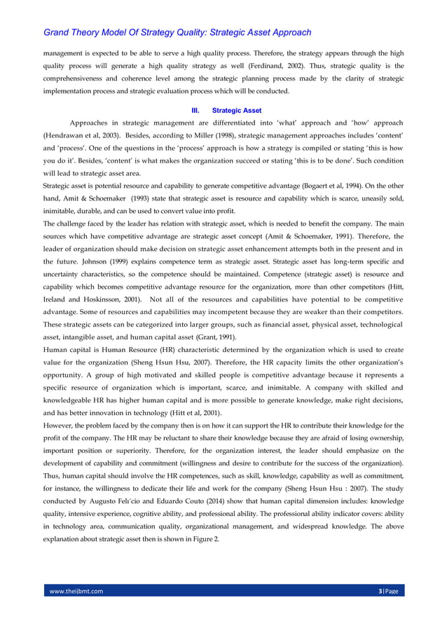 Grand Theory Model Of Strategy Quality: Strategic Asset Approach | PDF