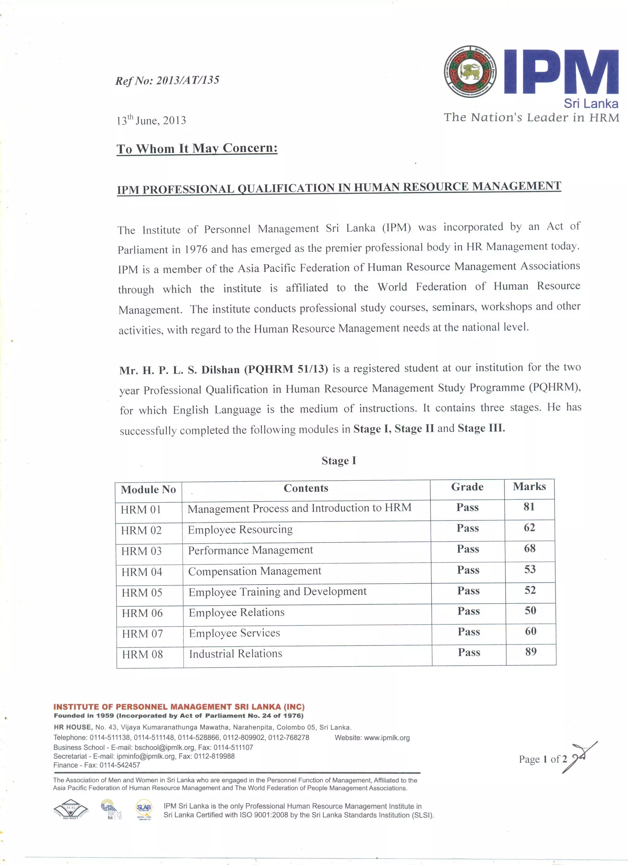 PQHRM & TRANSCRIPT0001 | PDF