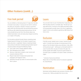 IDBI Federal Incomsurance 7 Pay Brochure | PDF