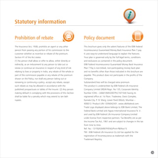IDBI Federal Incomsurance 7 Pay Brochure | PDF