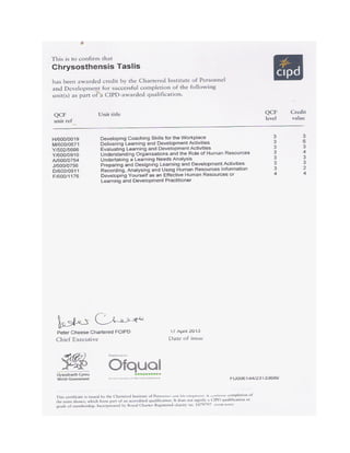 Certificate in Learning and Development by the CIPD | PDF