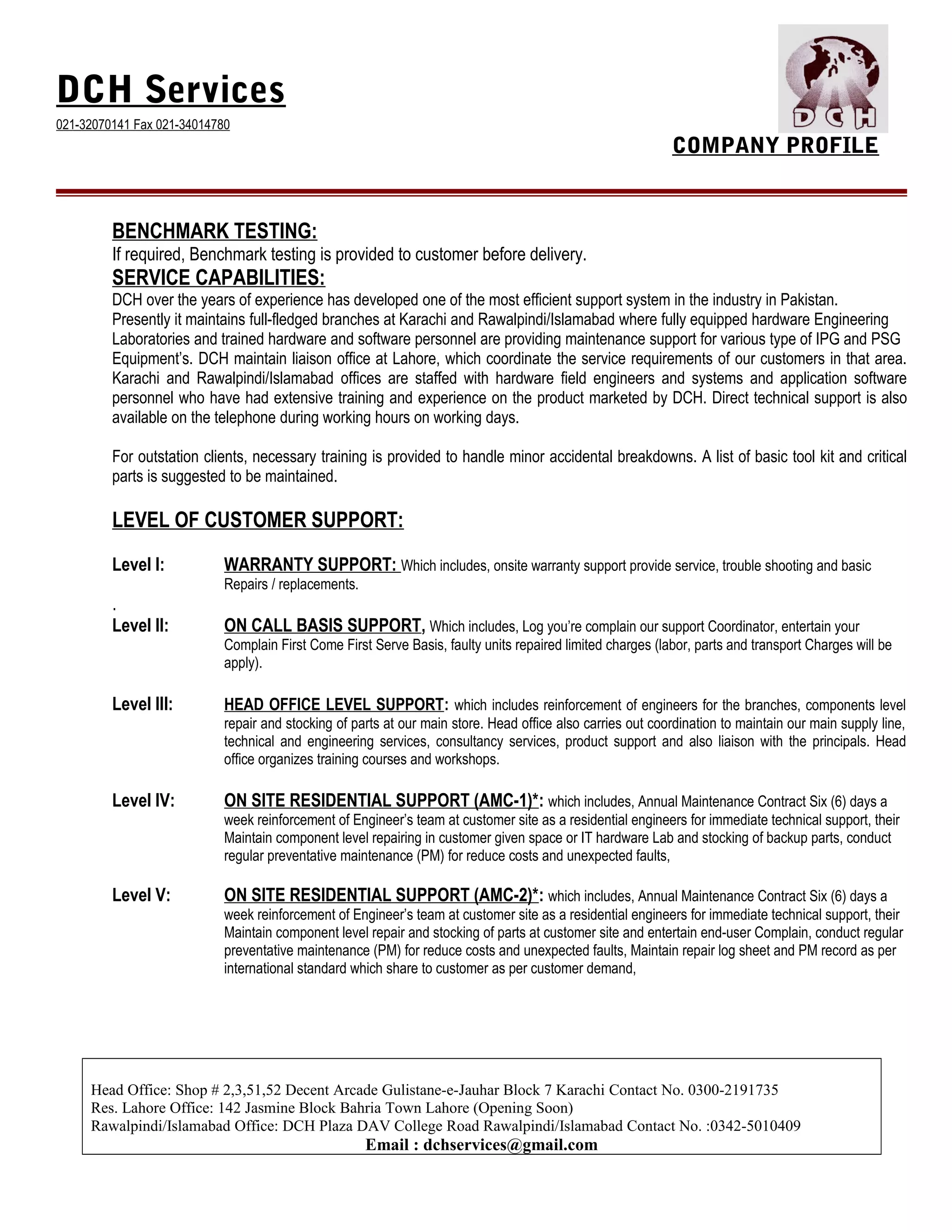 DCH Services Company Profile-Nw | DOC