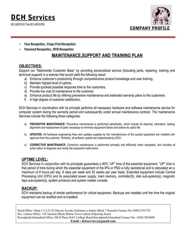 DCH Services Company Profile-Nw | PDF