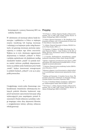 BRE-CASE Seminarium 79 - Is the Polish Banking Sector Innovative? | PDF