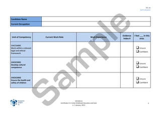 SAMPLE CHC30113 Certificate III ECE full RPL | PDF