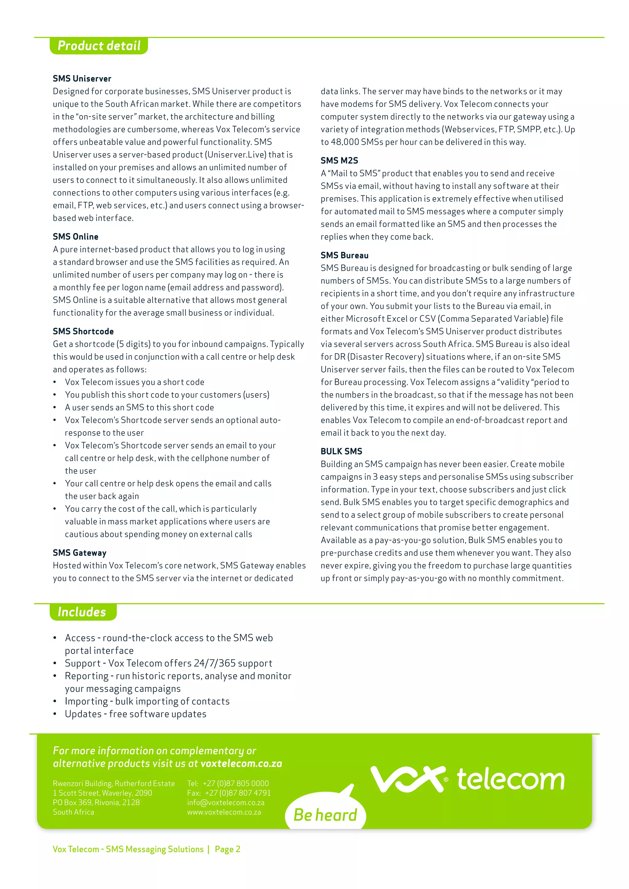 SMS Messaging Solutions Product Sheet | PDF