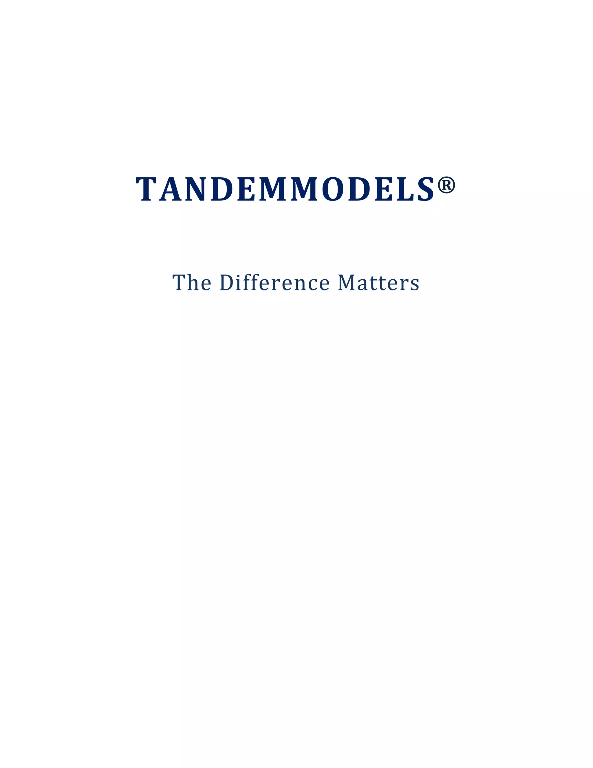 TandemModels® for Investment Managers | PDF