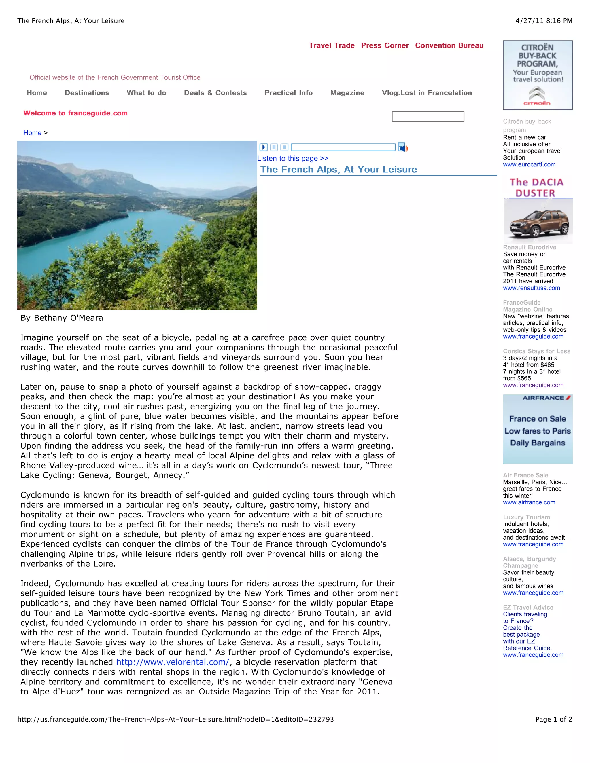 The French Alps, At Your Leisure | PDF