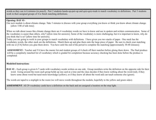 Lesson Plan Vocabulary 9 | DOC