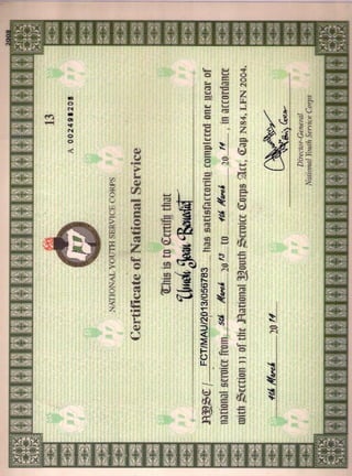 NYSC Cert | PDF