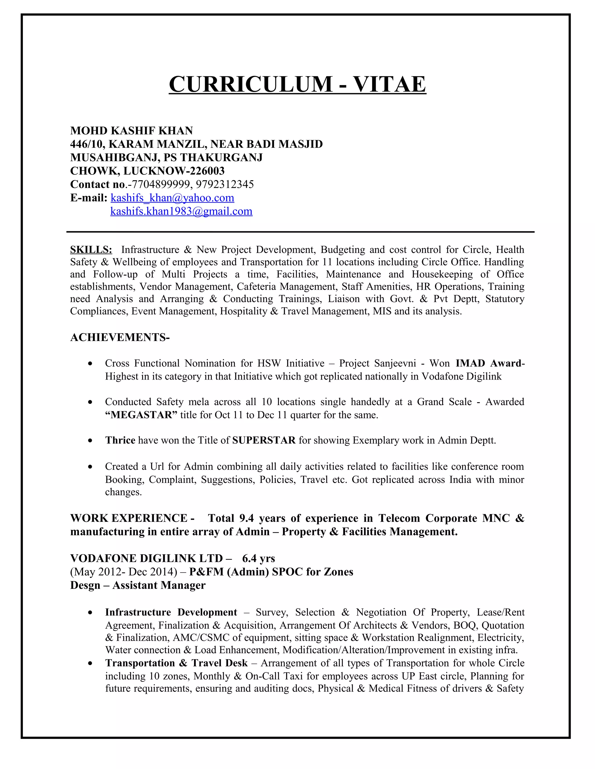 Resume-Kashif Khan (1) | DOC