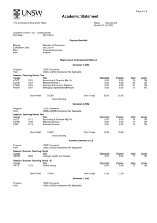 Academic Statement | PDF
