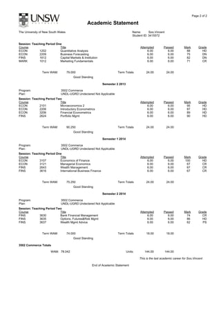 Academic Statement | PDF