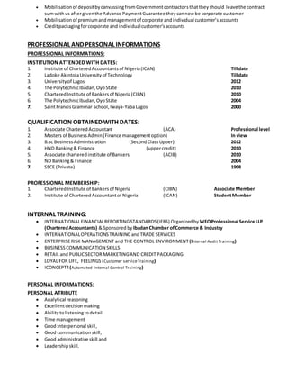 OMOYELE PIUS ADE CURRICULUM VITAE linkedin | DOCX