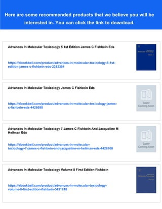 Advances In Molecular Toxicology 1st Edition James C Fishbein Eds | PDF