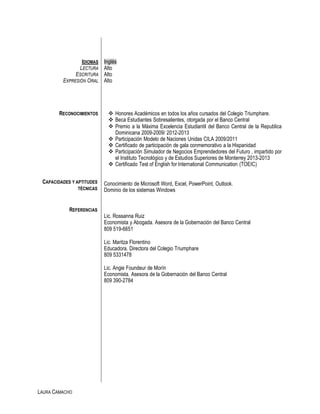 curriculum vitae Laura Camacho | PDF