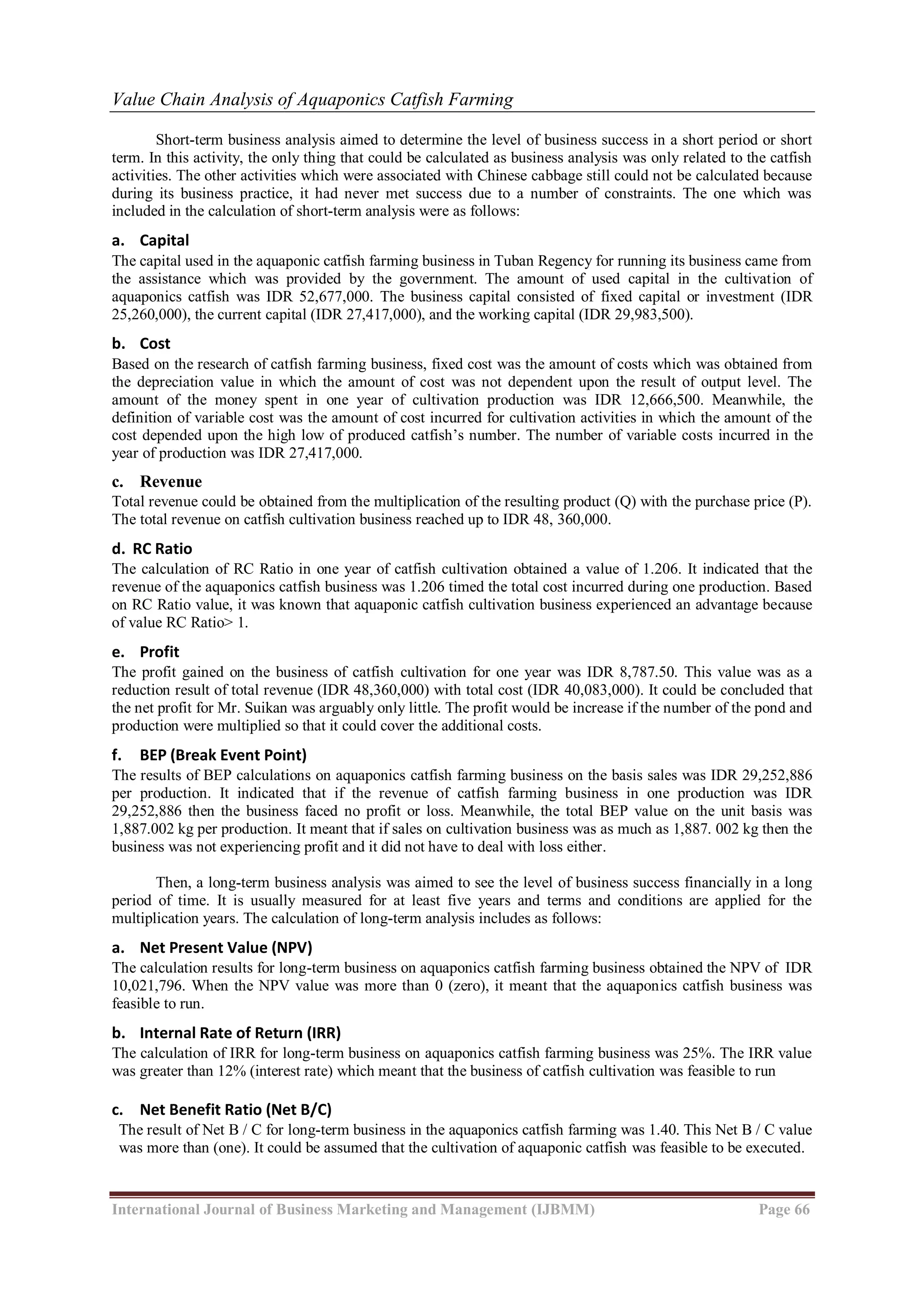 Value Chain Analysis of Aquaponics Catfish Farming | PDF